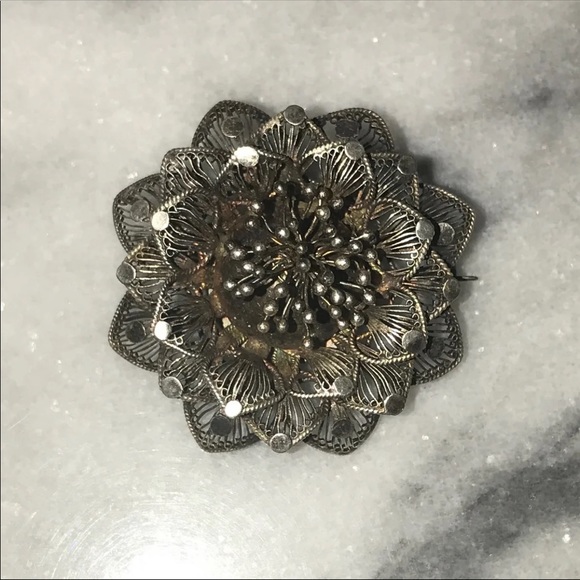 Vintage | Jewelry | Antique Filigree Brooch 925 | Poshmark